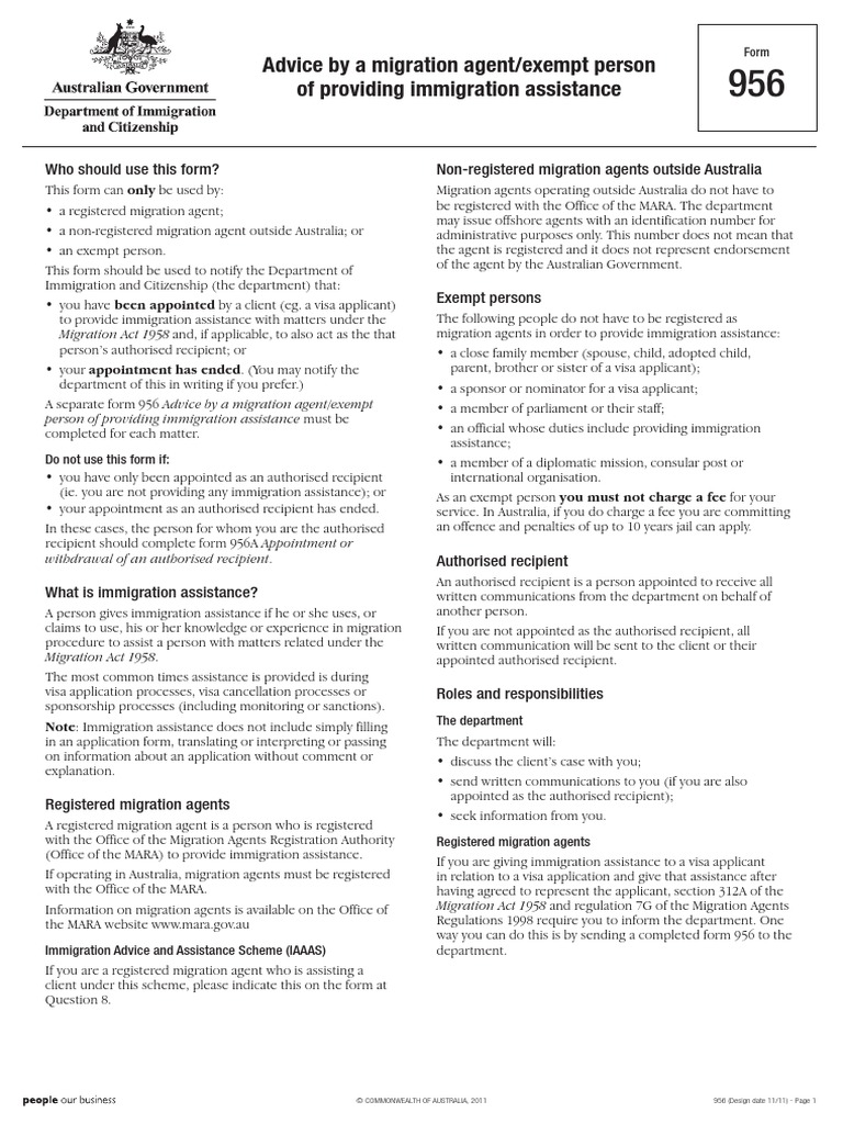 Australia 956 Form | PDF