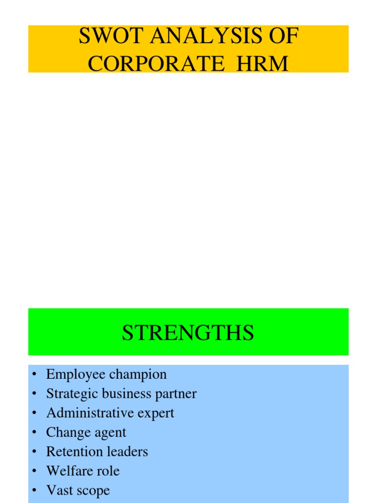 SWOT Analysis - HR World | PDF | Human Resource Management | Employment