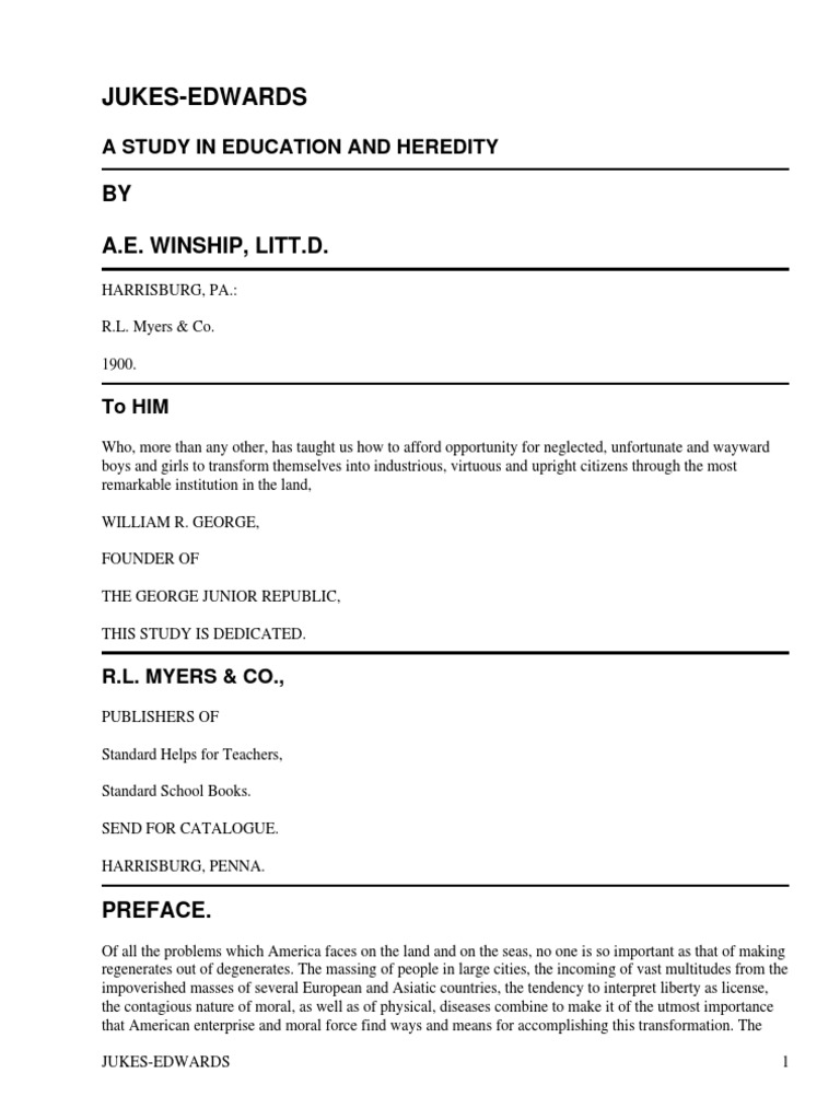 Jukes-EdwardsA Study in Education and Heredity by Winship, A. E ...