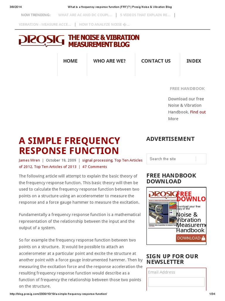 Understanding Frequency Response Function | PDF | Spectral Density ...