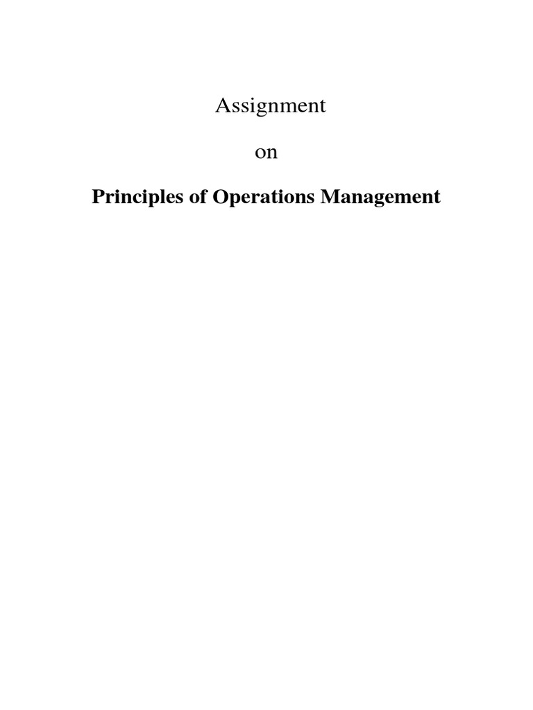 Principles of Operations Management | PDF | Operations Management ...