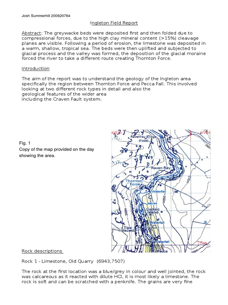 Ingleton Field Report Geological History | PDF | Geology | Limestone