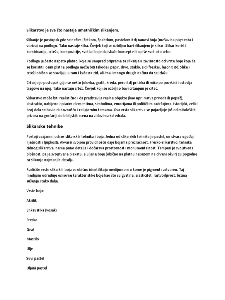 Slikarstvo-Renesansa, Barok I Rokoko | PDF