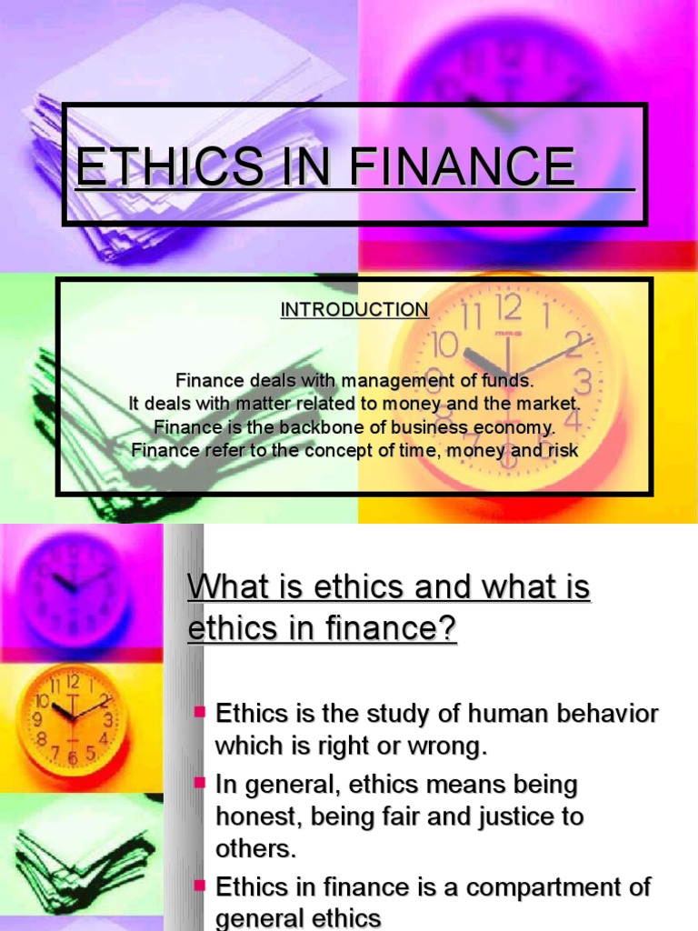 Importance of Ethics in Finance | PDF | Integrity | Justice