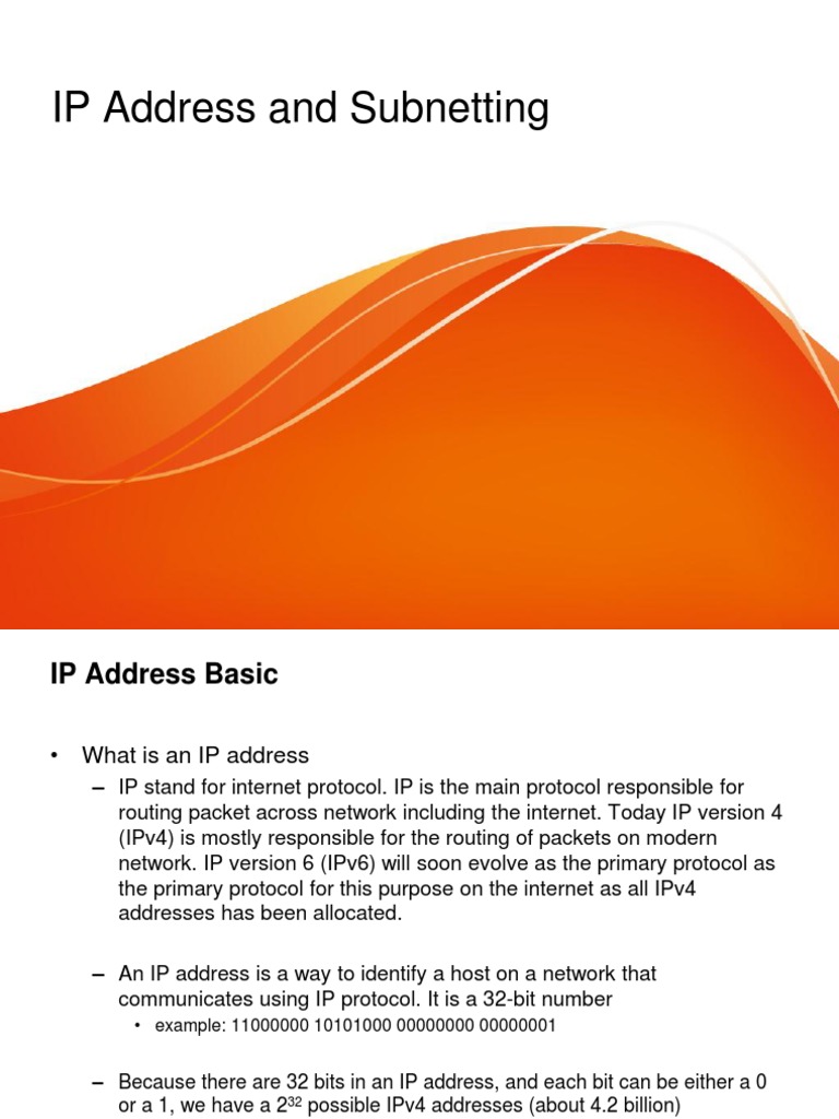 5-IP Address and Subnetting Subnet Mask | PDF | Internet Protocols | Ip ...
