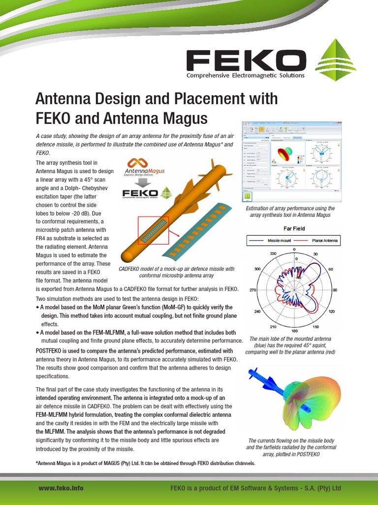 FEKO AntennaMagus Appnote Feb2013 | Antenna (Radio) | Electronics