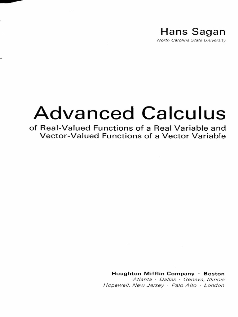 Advanced Calculus | PDF | Science | Teaching Mathematics