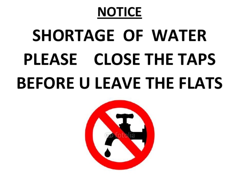 Water Shortage Notice: Close Taps | PDF