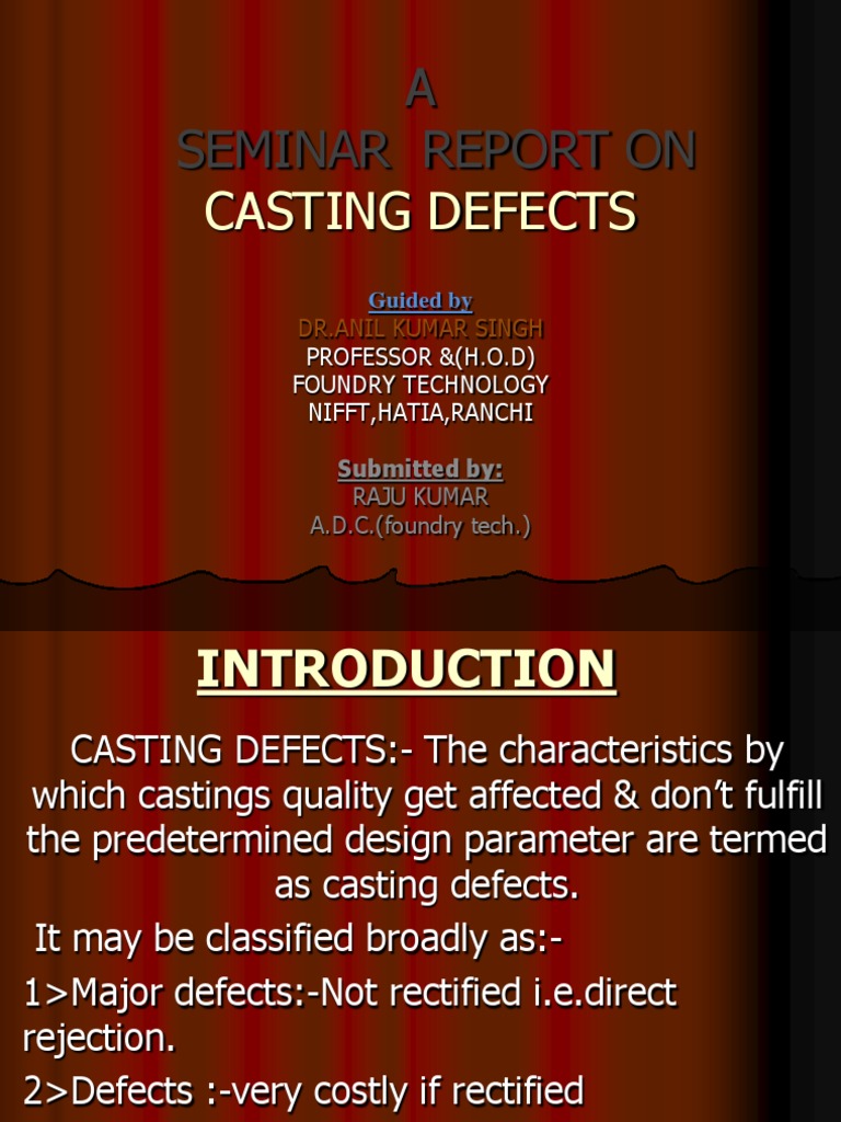 Casting Defect | PDF | Casting (Metalworking) | Materials