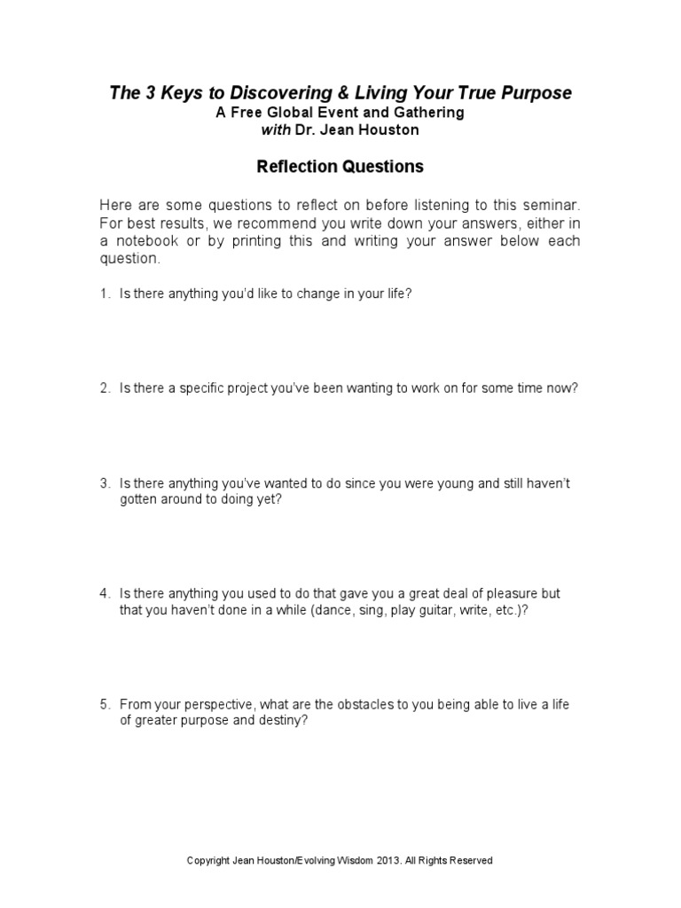 The 3 Keys To Discovering & Living Your True Purpose: Reflection ...