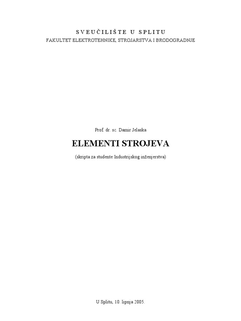 Masinski Elementi | PDF