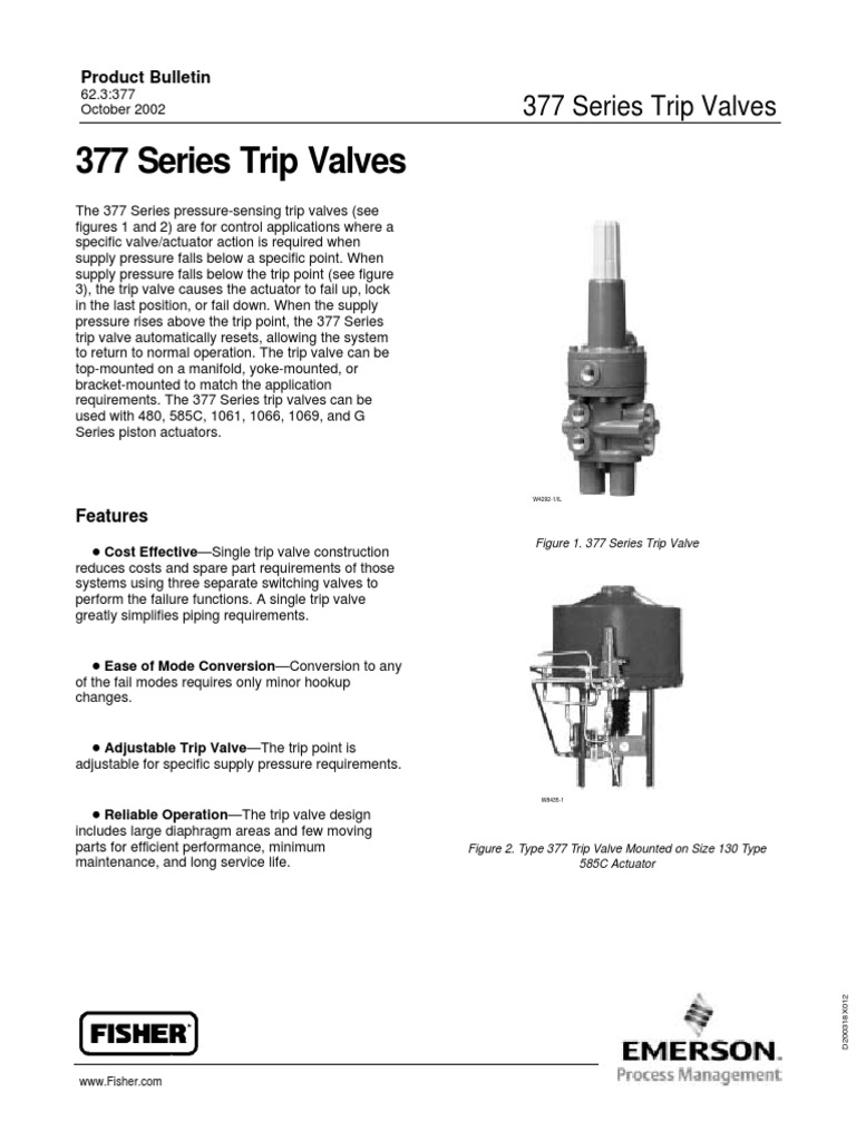 377 Series Trip Valves | PDF | Valve | Actuator