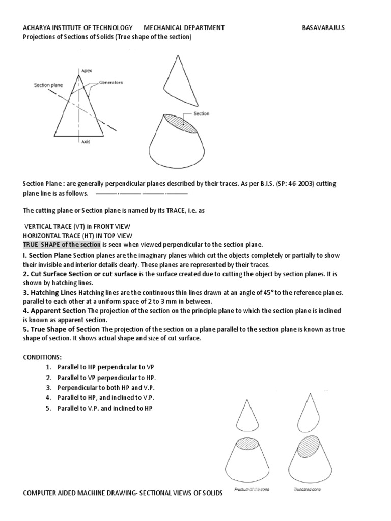 True Shape in Sectional Views | PDF | Plane (Geometry) | Space