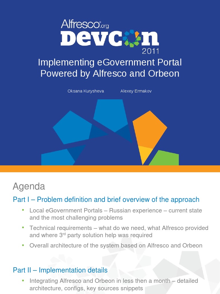 Implementing an Integrated eGovernment Portal Using Alfresco and Orbeon for Forms Authoring ...
