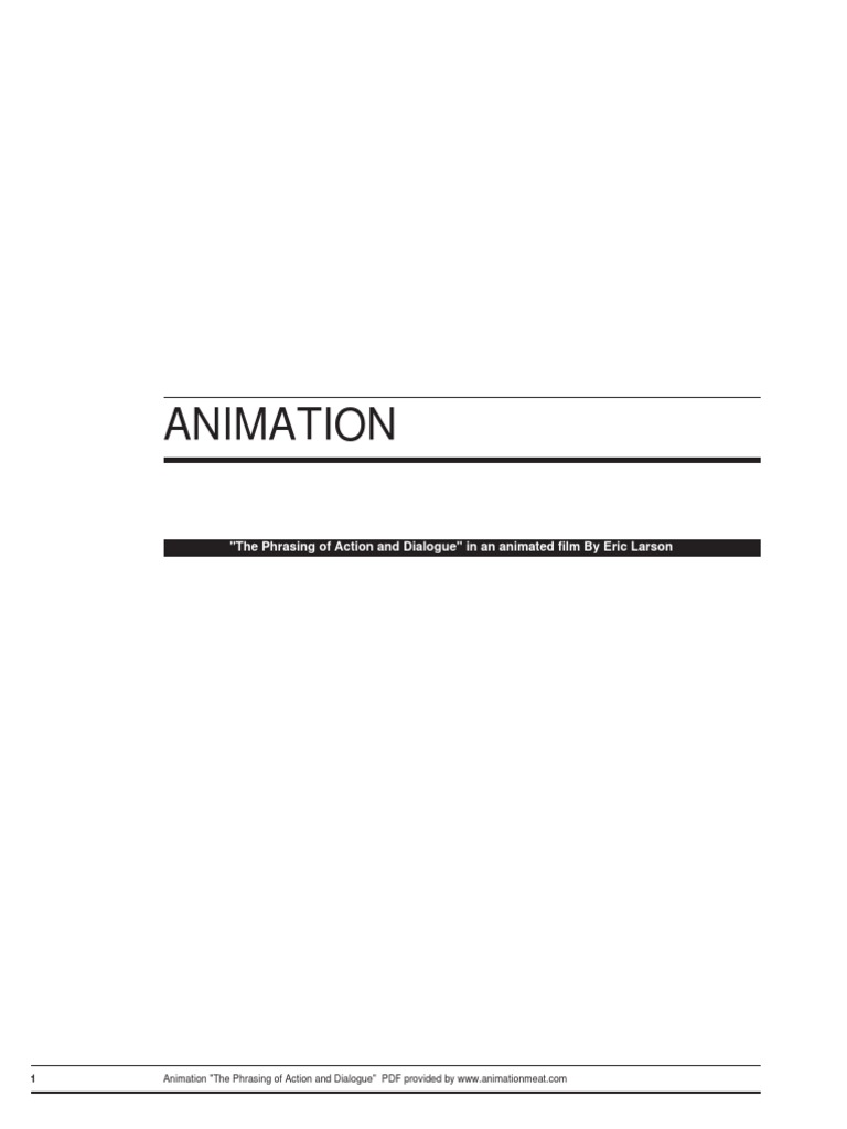 Eric Larson Animation Phrasing | PDF