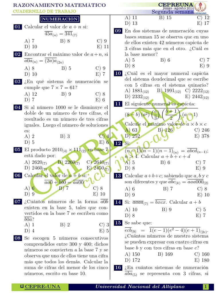 RM-Sistemas de Numeracion y Criptoaritmetica PDF | PDF | Multiplicación | Comunicación