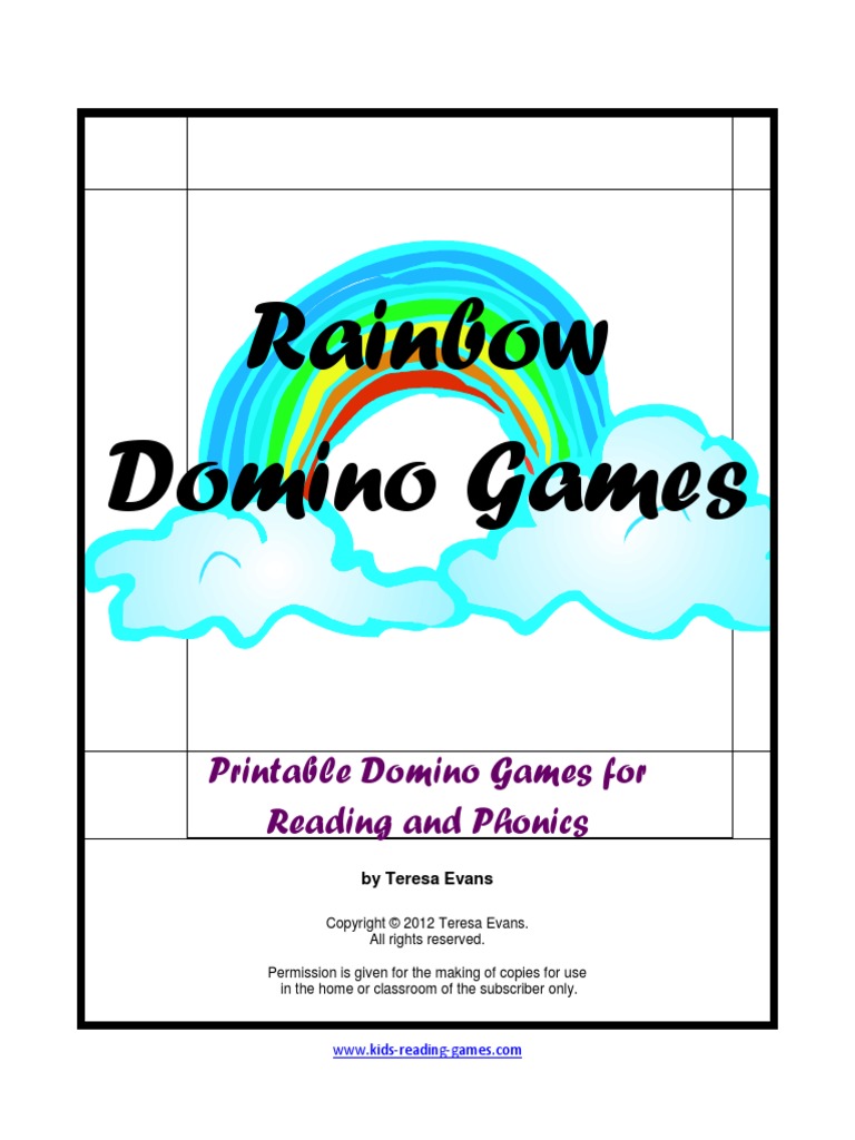 Kids Reading Games Dominoes | PDF | Linguistics | Semiotics