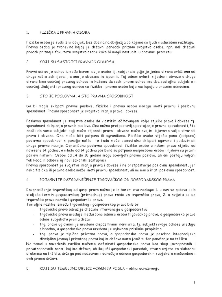 Trgovacko Pravo Skripta | PDF