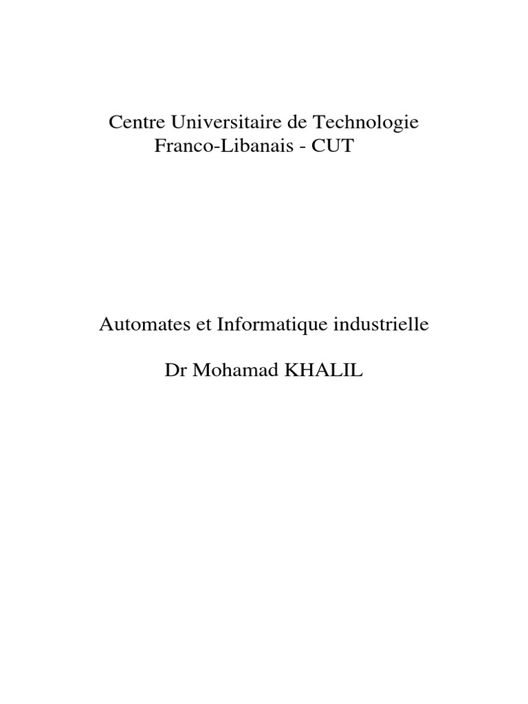 Cours Complet Sur Le Grafcet Exercices Corrig S | PDF | Programme ...