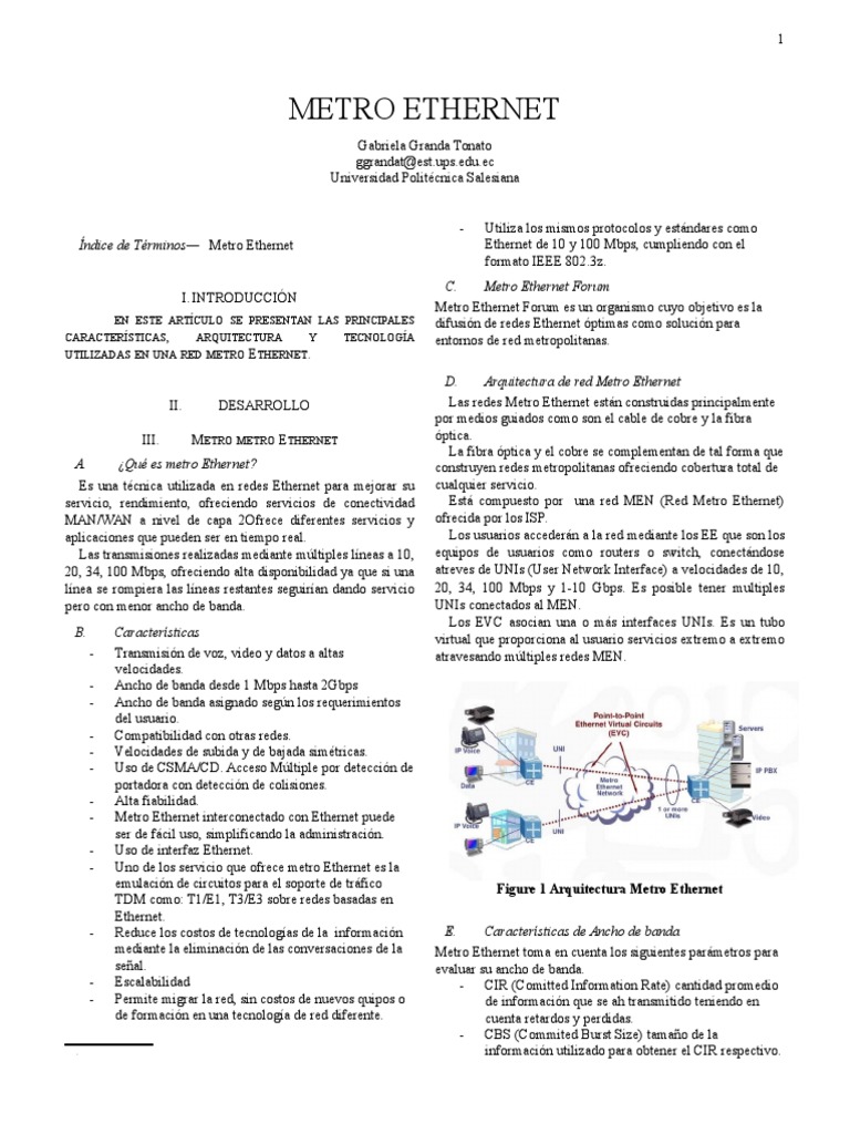 Metro Ethernet | PDF | Red de computadoras | Protocolos de comunicaciones
