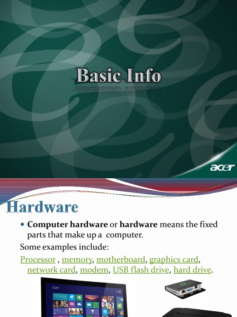 1 Computer Orientation Basic Info | PDF | Application Software ...