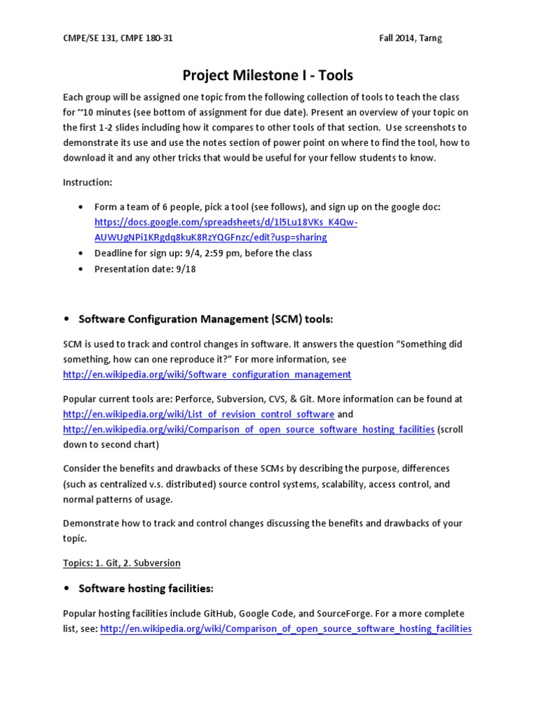 CMPE 131 Project Instructions | PDF | Version Control | Integrated ...