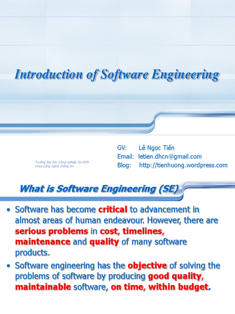1 Introduction of Software Enasgineering-Std | PDF | Software | Engineering