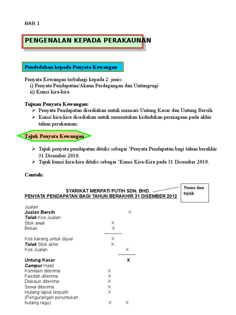 Nota F4 Prinsip Akaun | PDF