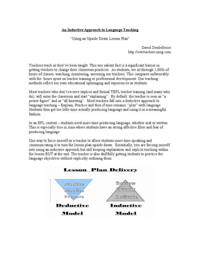 Inductive Teaching | Download Free PDF | Language Education | Teacher ...