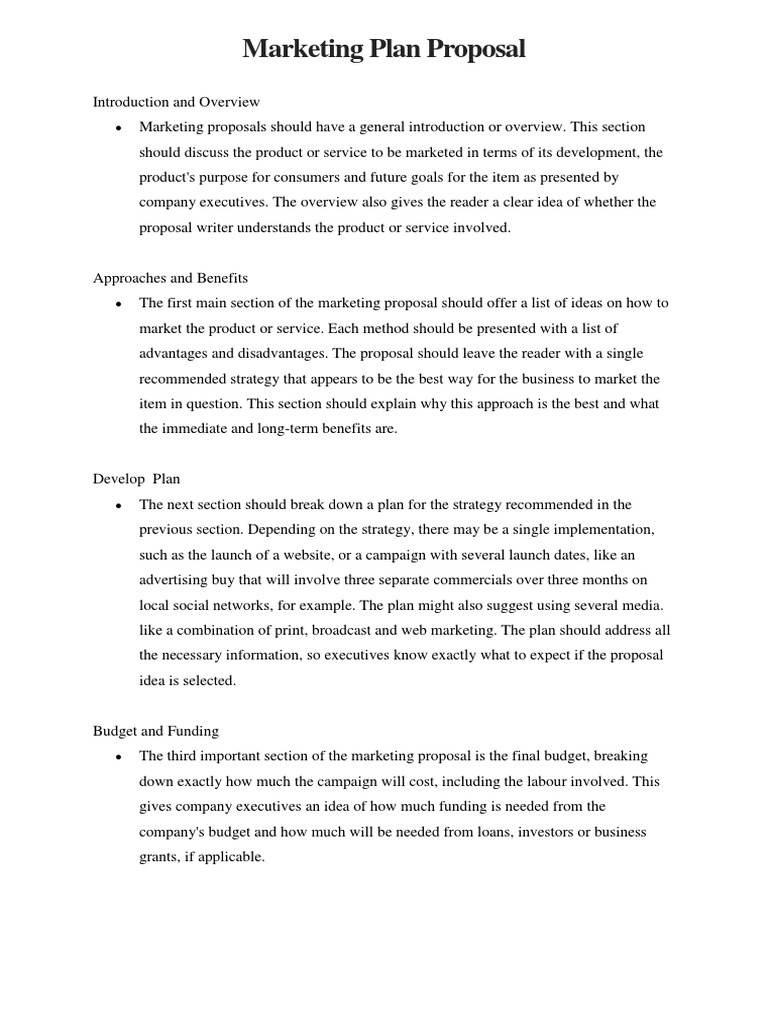Marketing Plan Proposal | PDF | Strategic Management | Marketing