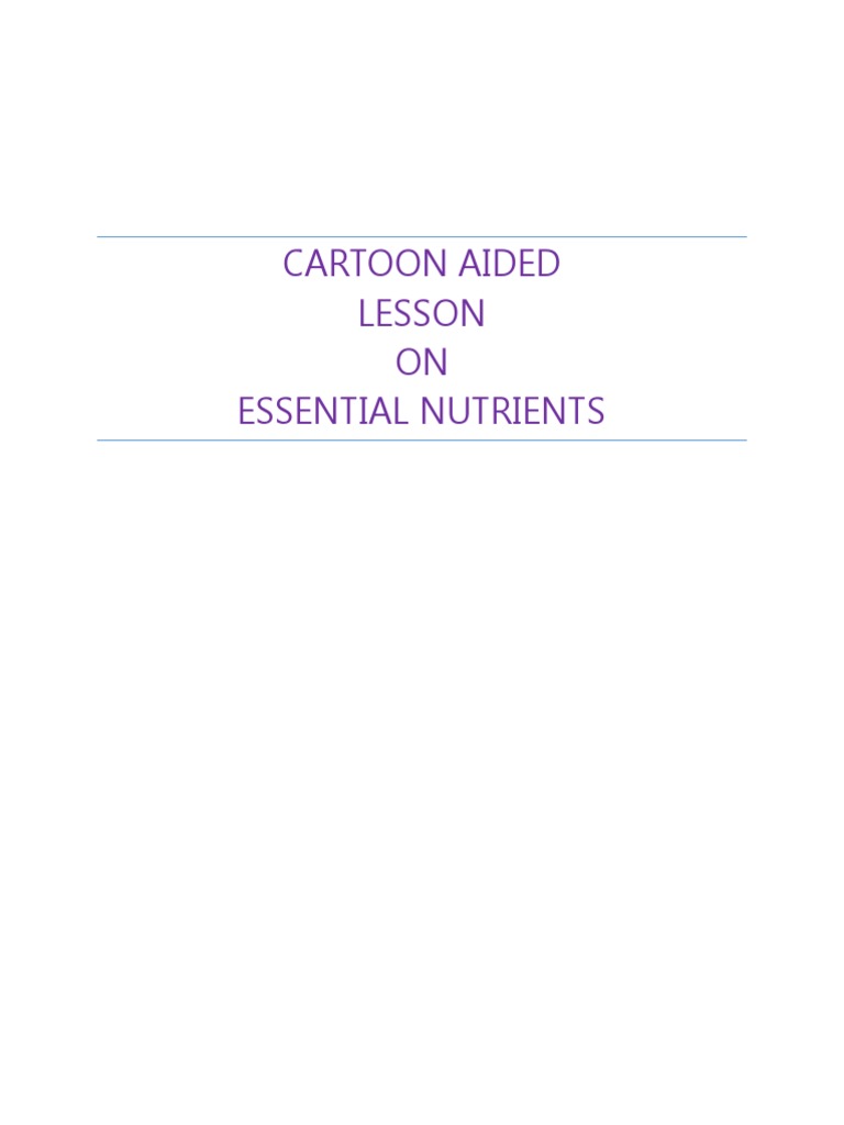 Lesson Plan | PDF | Nutrients | Vitamin