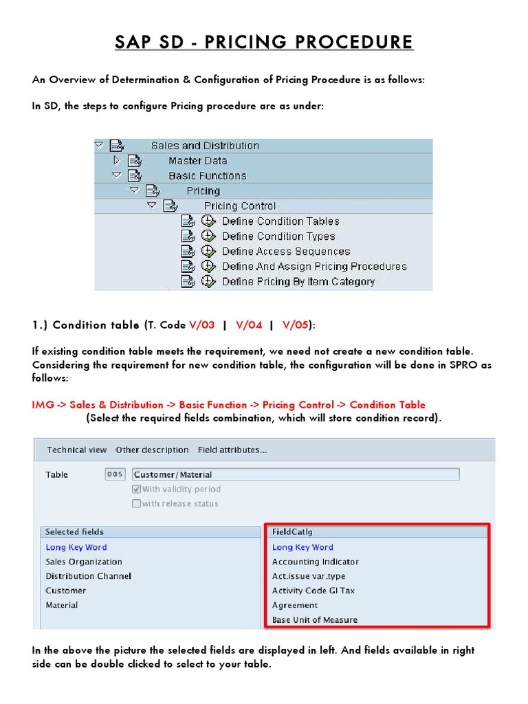 SAP SD - Pricing Procedure Documentation | Subroutine | Information ...