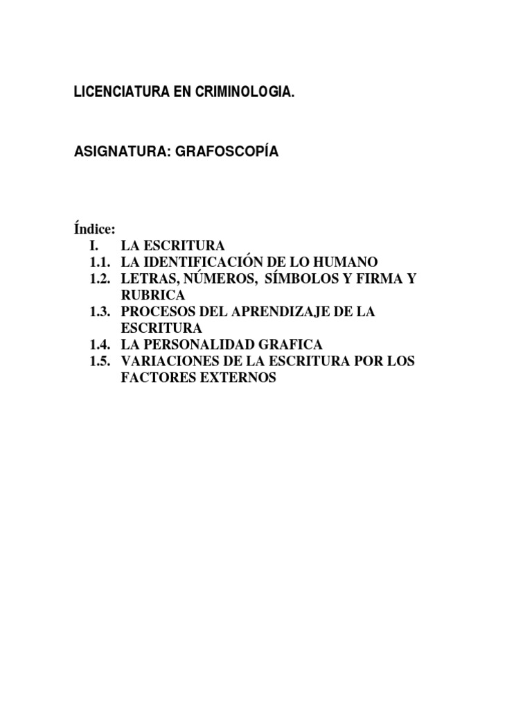 Grafoscopia La Escritura | PDF | Números | Hemisferio cerebral