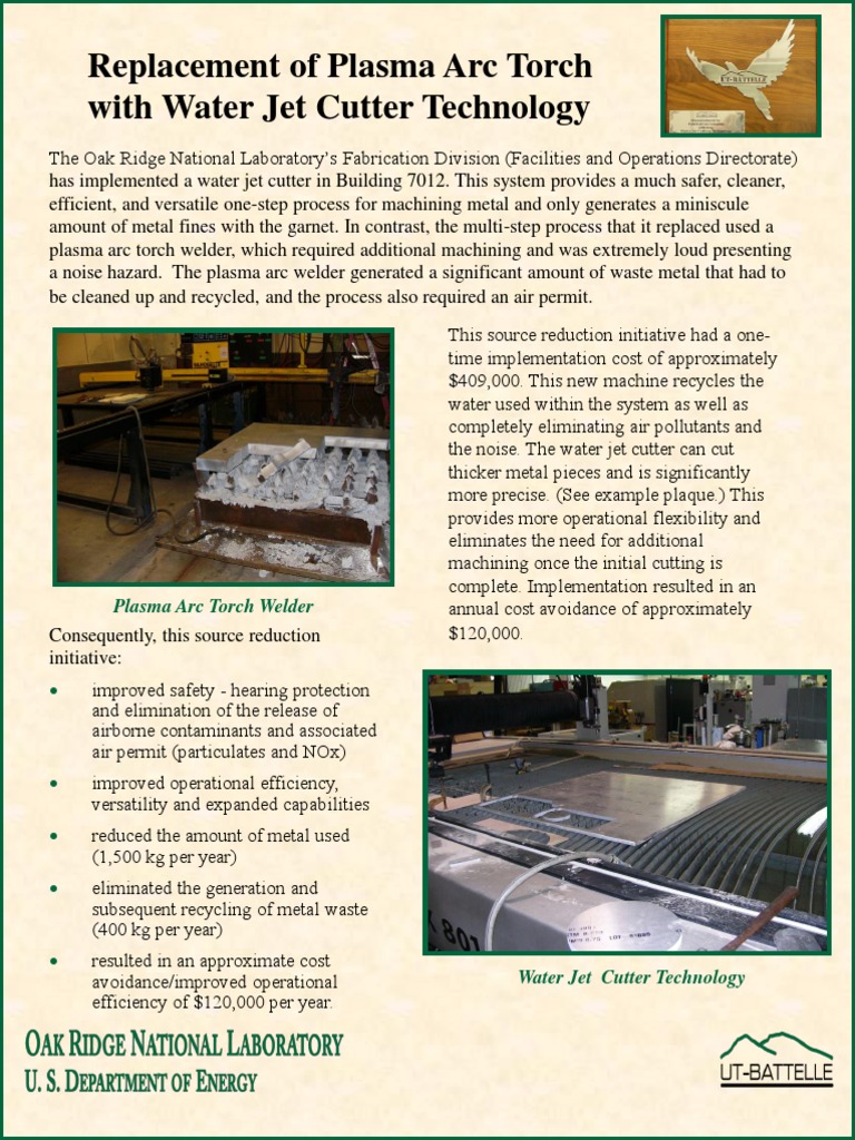 Water Jet Cutter Replaces Plasma Torch | PDF