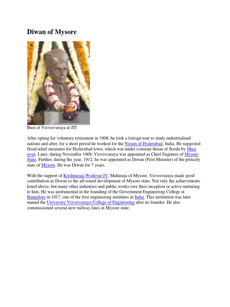 Diwan of Mysore: Nizam of Hyderabad Musi River Mysore State Mysore ...