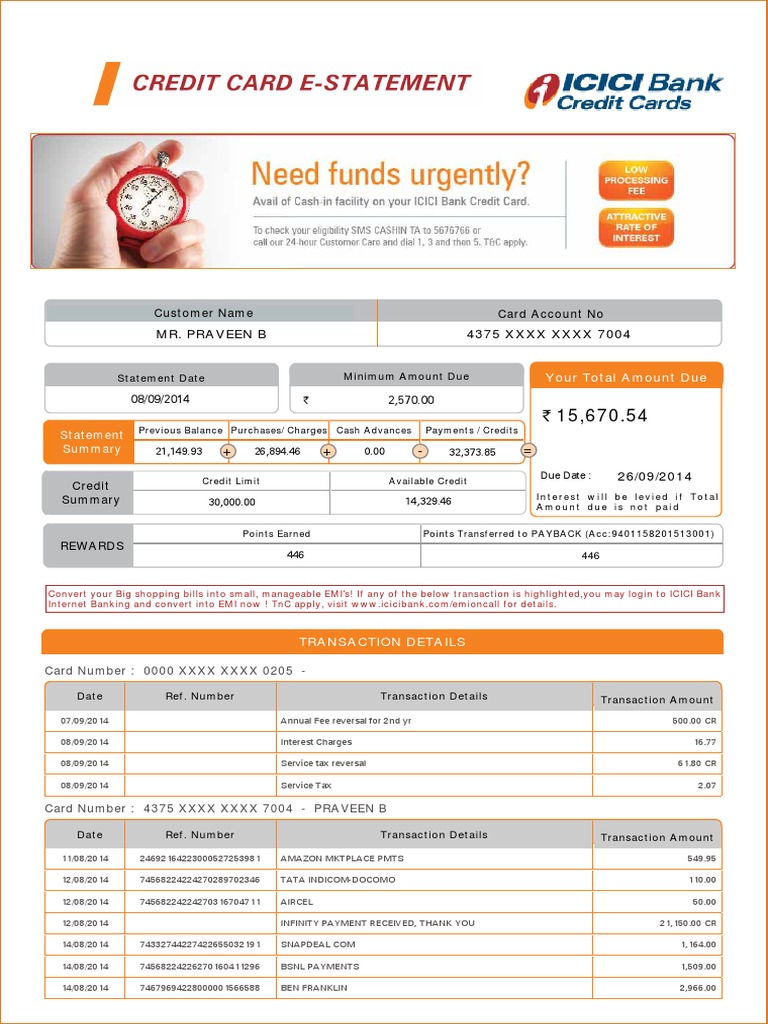 Credit Card Statement | PDF | Debits And Credits | Payments