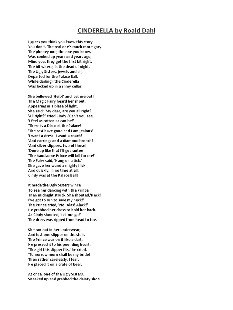 Cinderella by Roald Dahl | PDF | Cinderella | Leisure