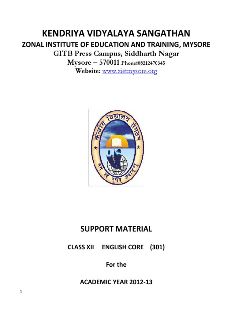 KVS Class 12 English Support Material | PDF | Reading Comprehension ...