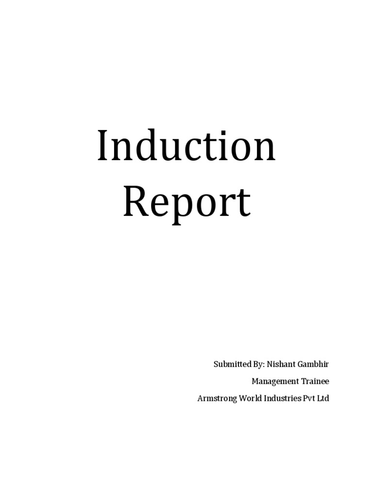 Induction Report | PDF | Warehouse | Learning