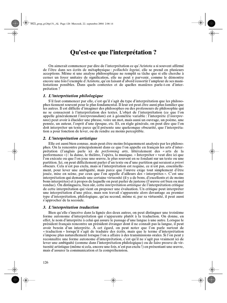 Grondin, Jean - Interpretation | PDF