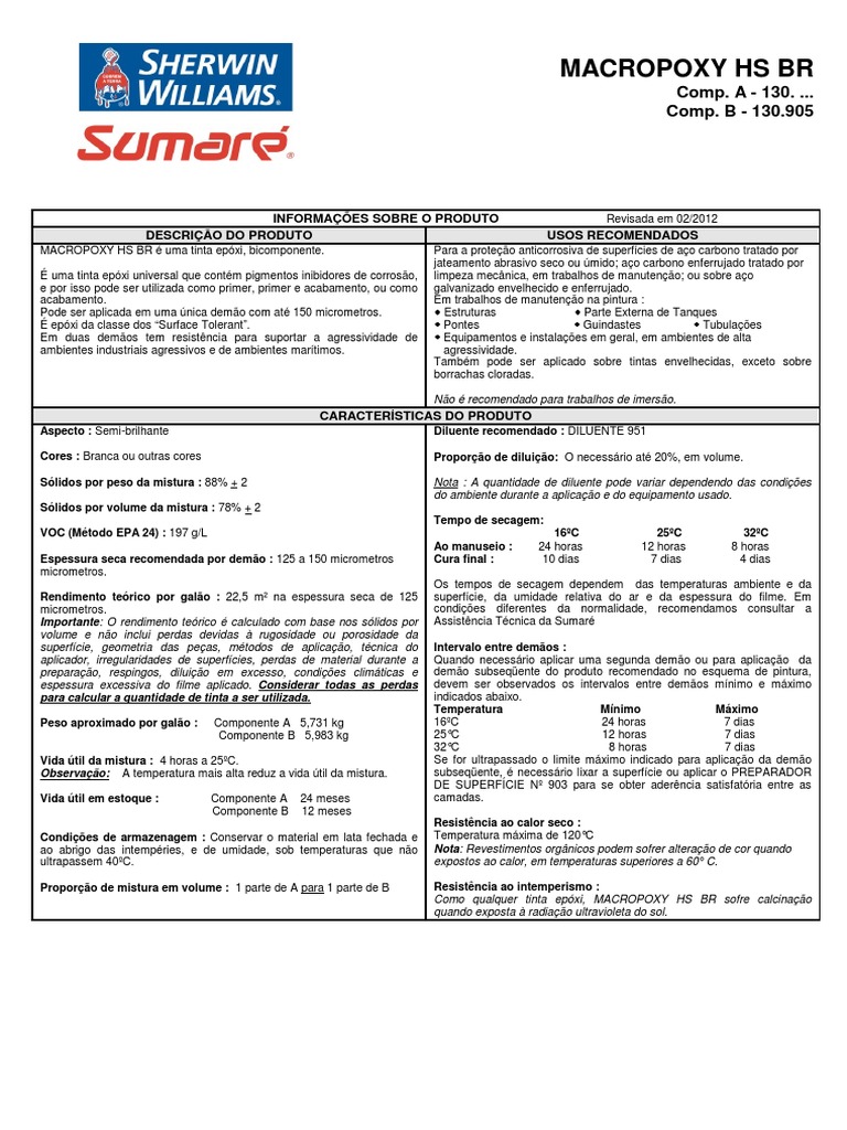 Macropoxy Hs Br | Tinta | Processos Industriais