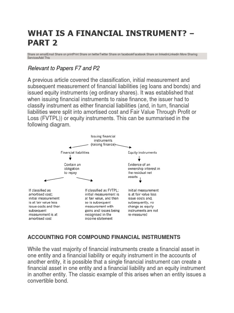 What Is A Financial Instrument | PDF | Equity (Finance) | Bonds (Finance)
