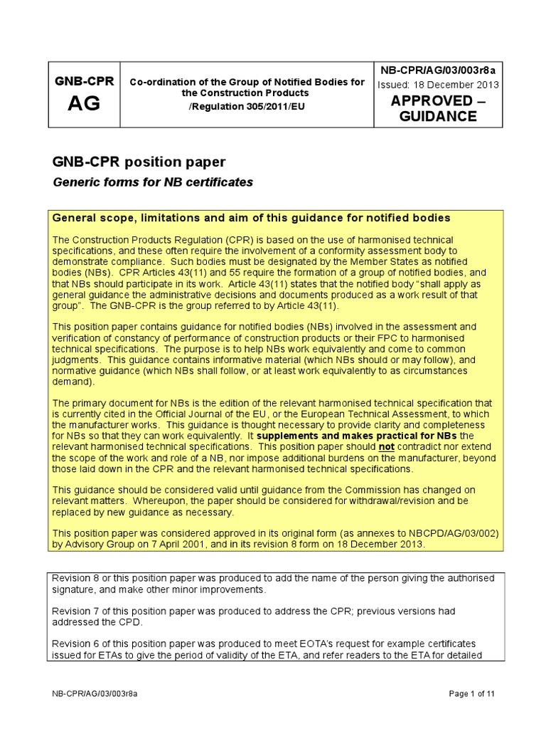 NB-CPR AG 03 003r8a - Generic Forms For GNB-CPR Certificates - For ...