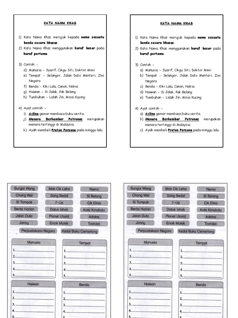 Latihan2-Kata Nama Khas | PDF