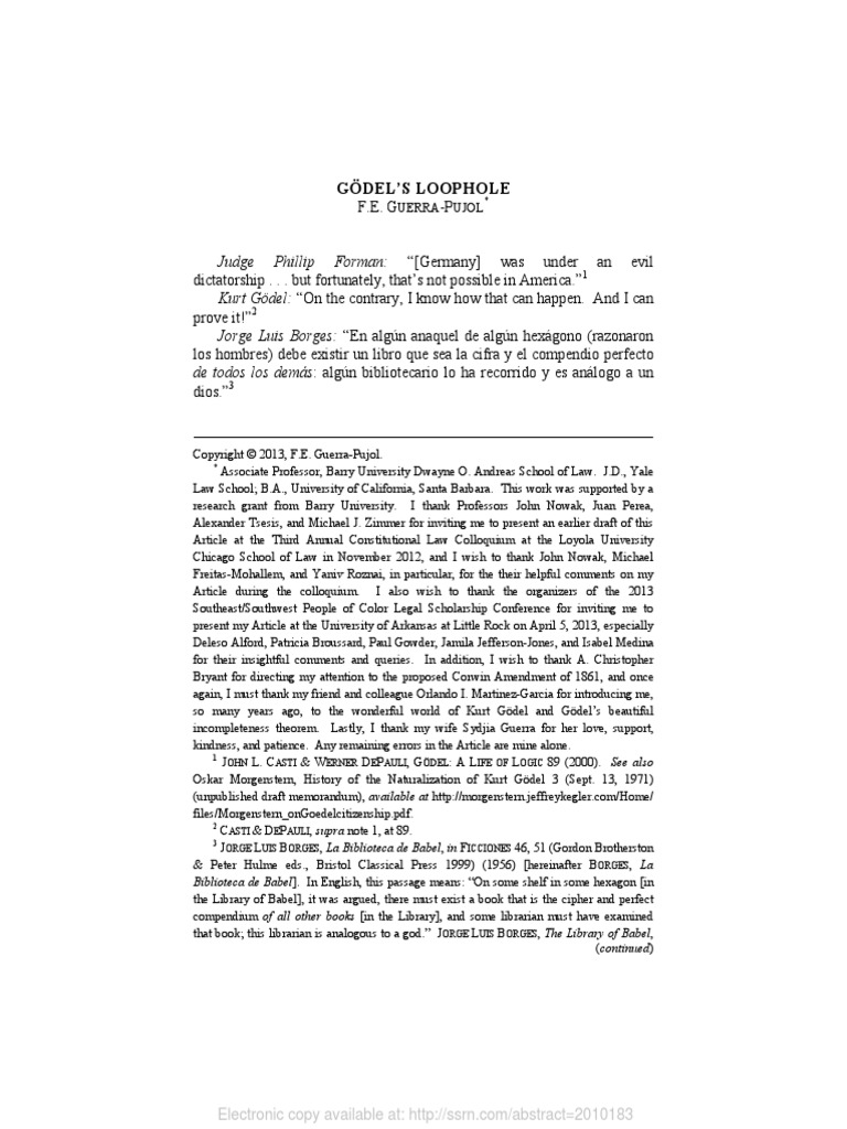 Gödel's Loophole | Download Free PDF | Constitutional Amendment | Albert Einstein