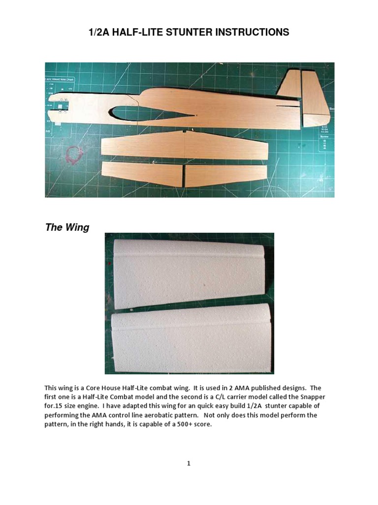 Building A 1/2a Control Line Stunter | PDF | Adhesive | Landing Gear