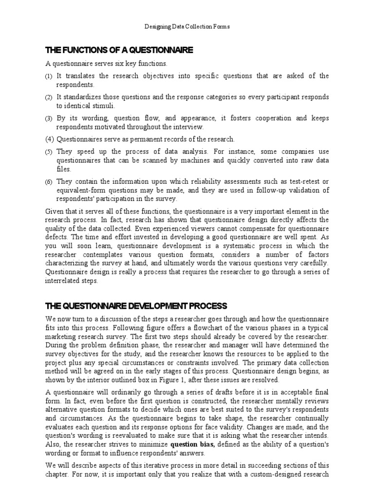 Designing Data Collection Forms - Questionnaires | Download Free PDF ...