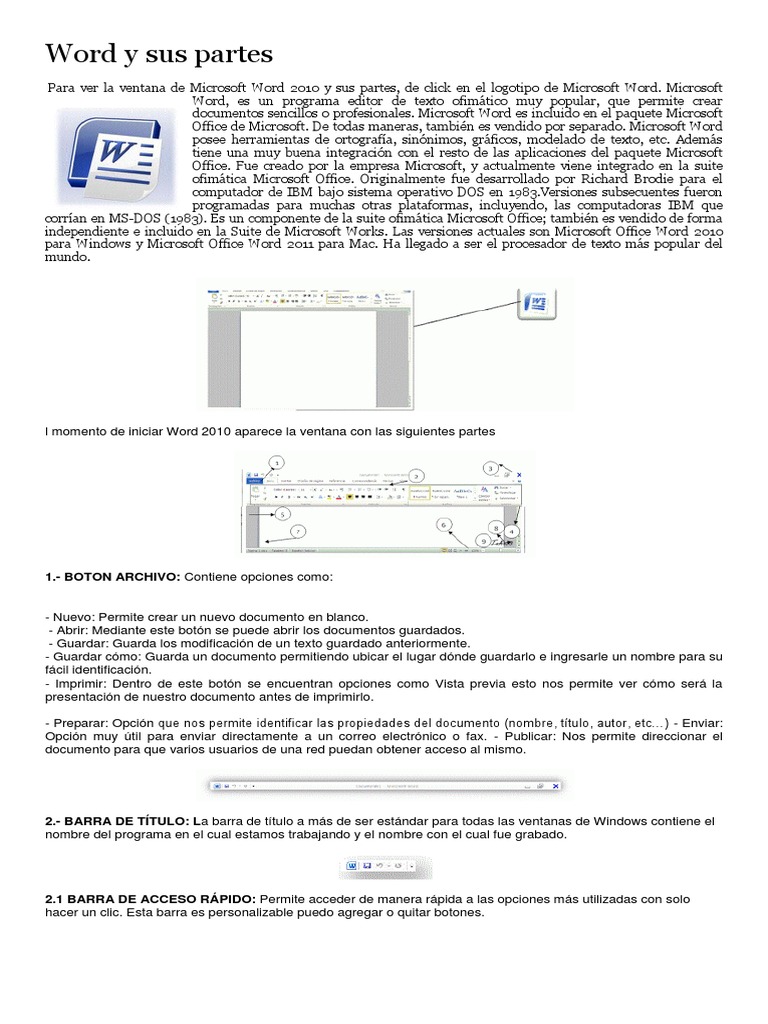 Word y Sus Partes | PDF | Microsoft Word | Microsoft