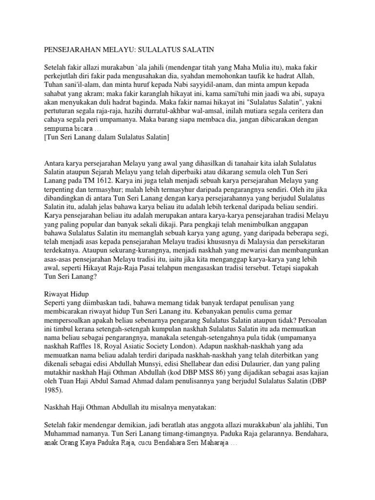 Sulalatus Salatin | PDF | Agama & Spiritualitas | Klasik