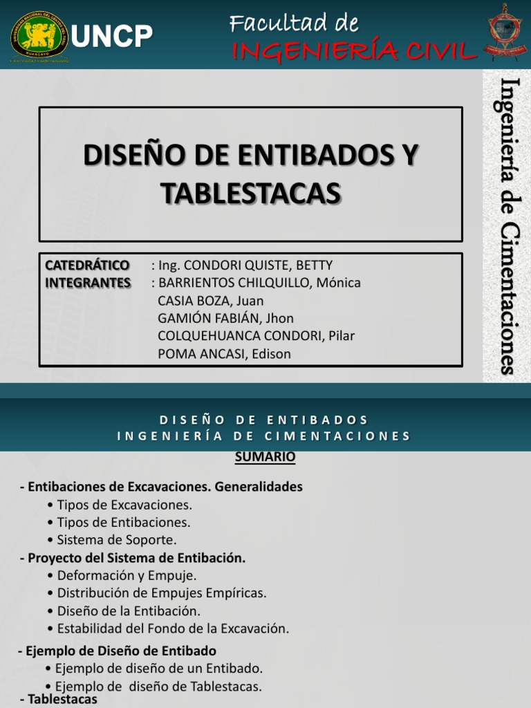 Diseño de Entibados y Tablestacas | PDF | Ecuaciones | Science